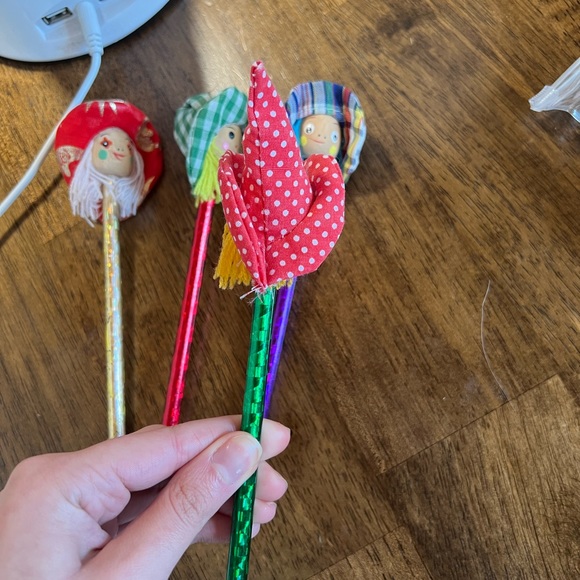 Office | New Vintage Bundle Of 4 Wooden Character Pencils | Poshmark
